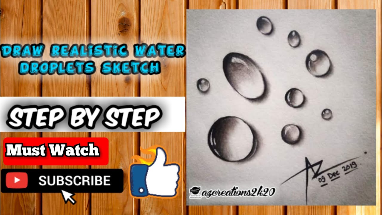 How to draw realistic water droplets sketch 💦more effectively - YouTube