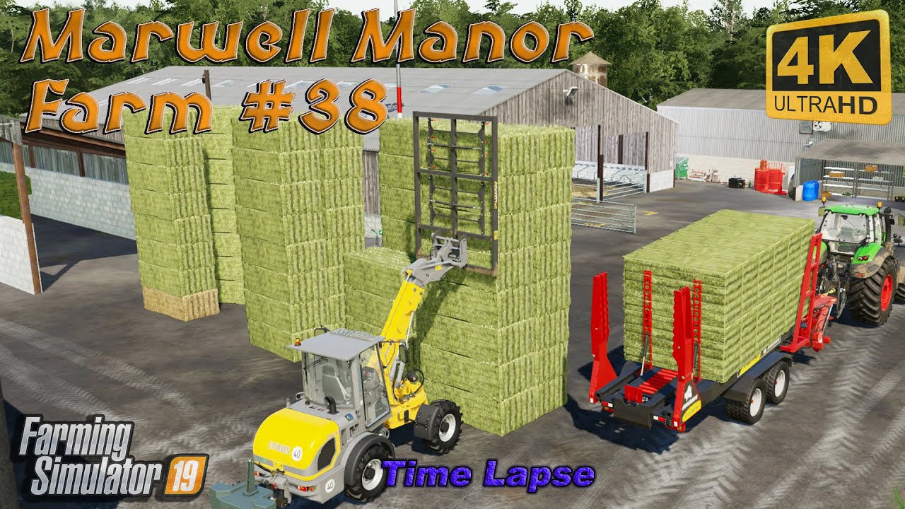 Making and collecting hay bales, harvesting sunflowers and corn | FS 19 ...