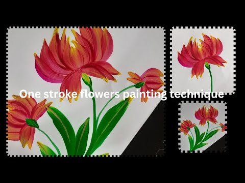 easy flower painting technique 👌 ️ how to paint one stroke painting ...