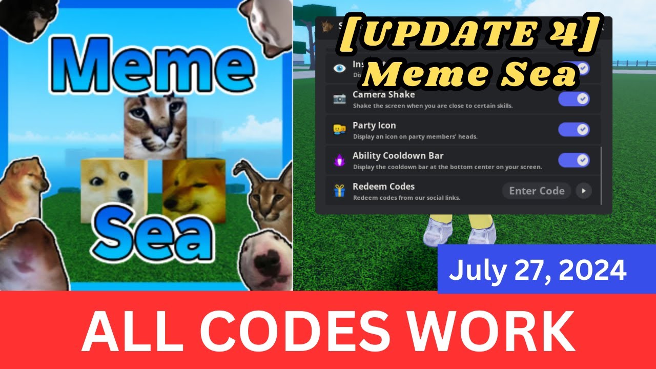 *All CODES WORK* Meme Sea ROBLOX, July 27, 2024 - YouTube