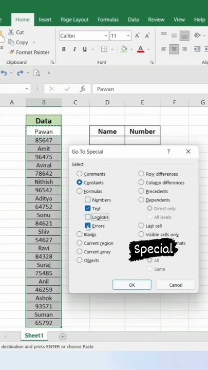 how to find name and number in Excel sheet #exceltricks #shorttrick # ...