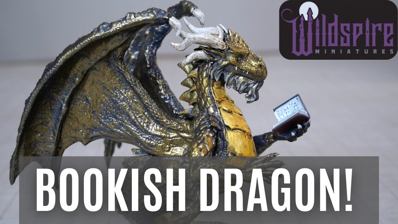 Wildspire Fantasy Miniatures Review - Huge Bookish Dragon - YouTube