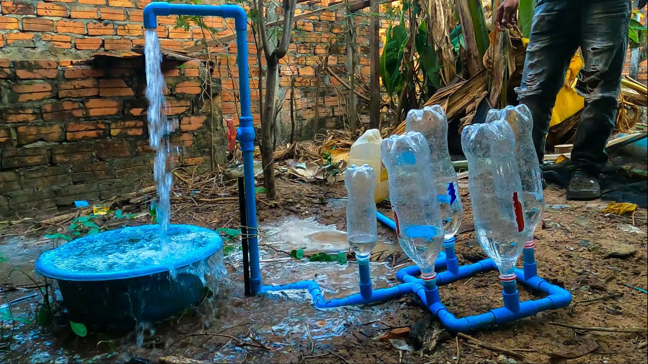 A powerful water pump with strong PVC pipes, perfect for small jobs ...