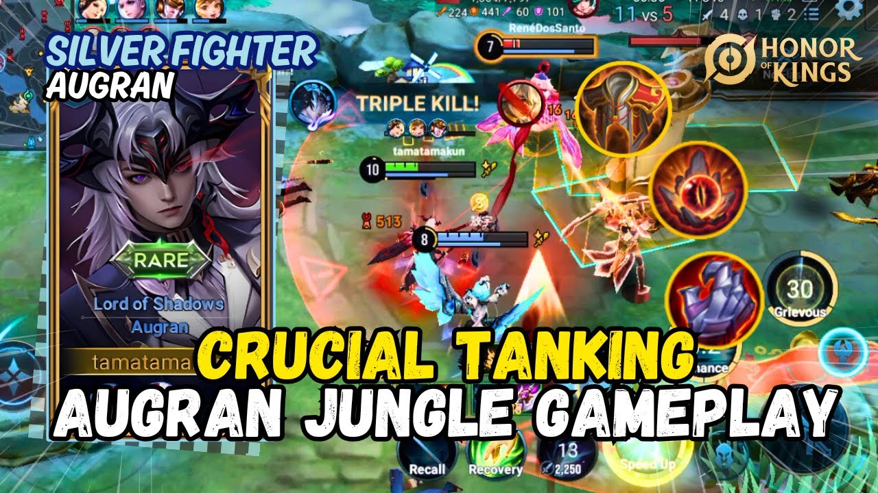 AUGRAN HOK JUNGLE GAMEPLAY - Crucial Team Fight Tank VS Wukong! | Honor ...