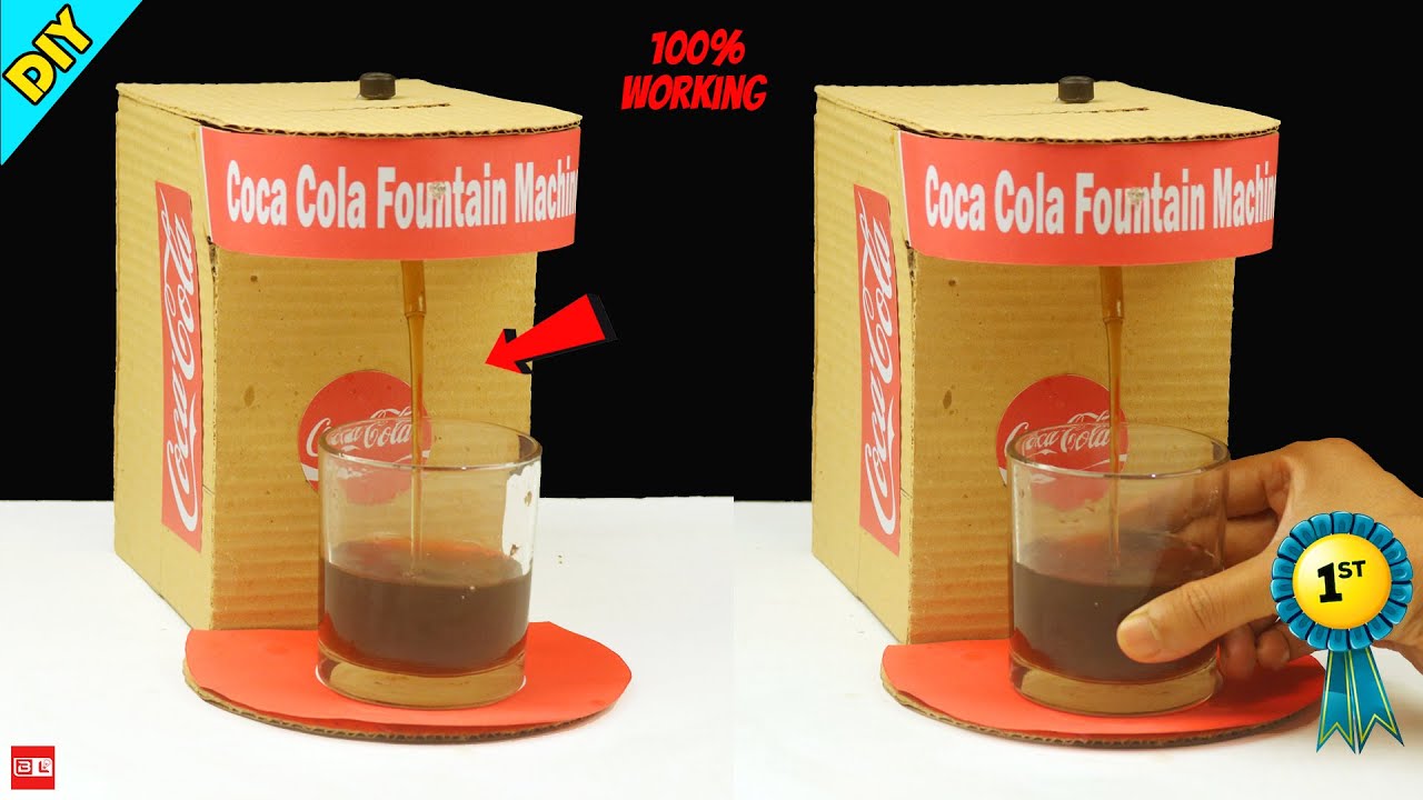 How to Make Coca Cola Fountain Machine from Cardboard - YouTube