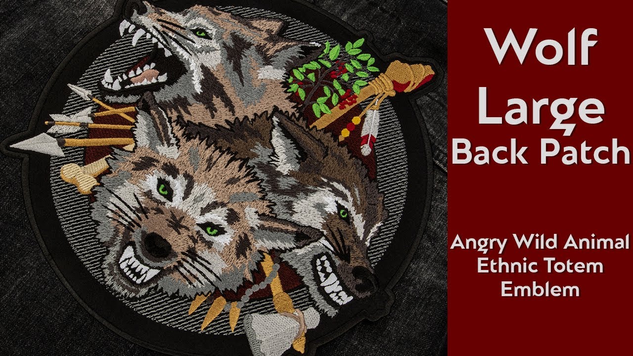 | Embroverse | Wolf Large Back Patch – Angry Wild Animal – Ethnic Totem ...