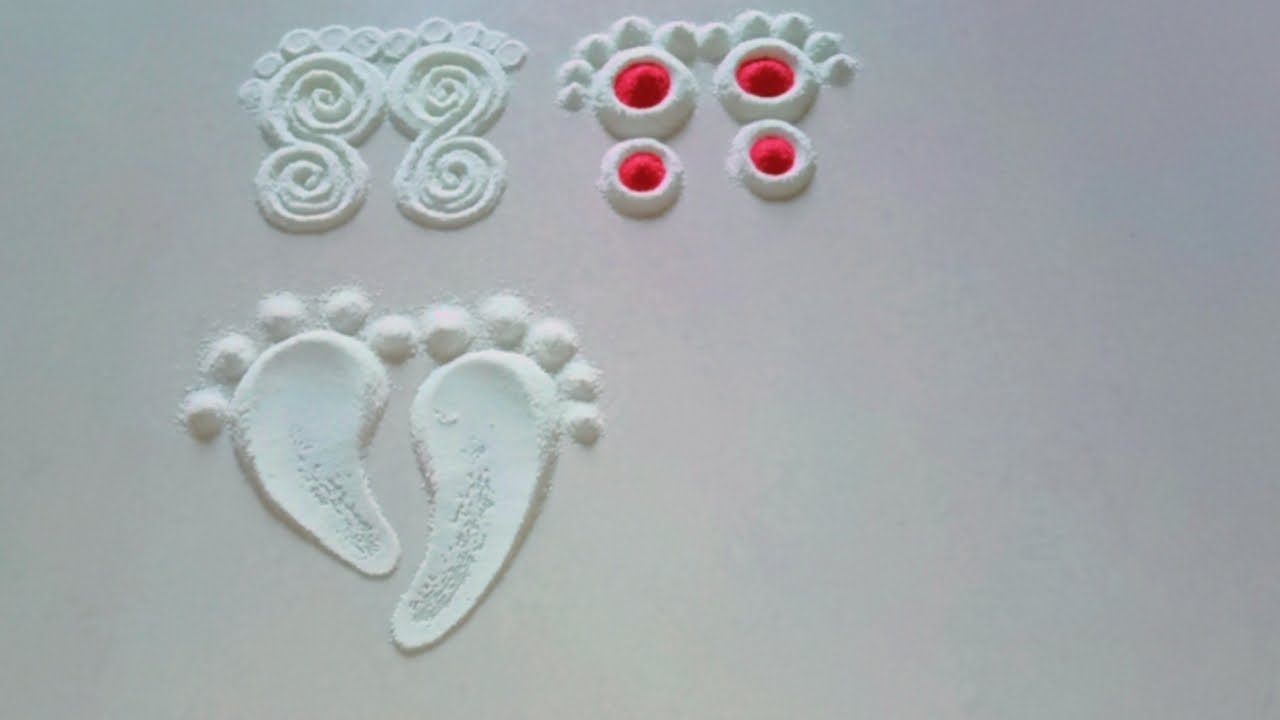 Variety Laxmi foot / Laxmi paa alpona/how to make Laxmi pada for Laxmi ...