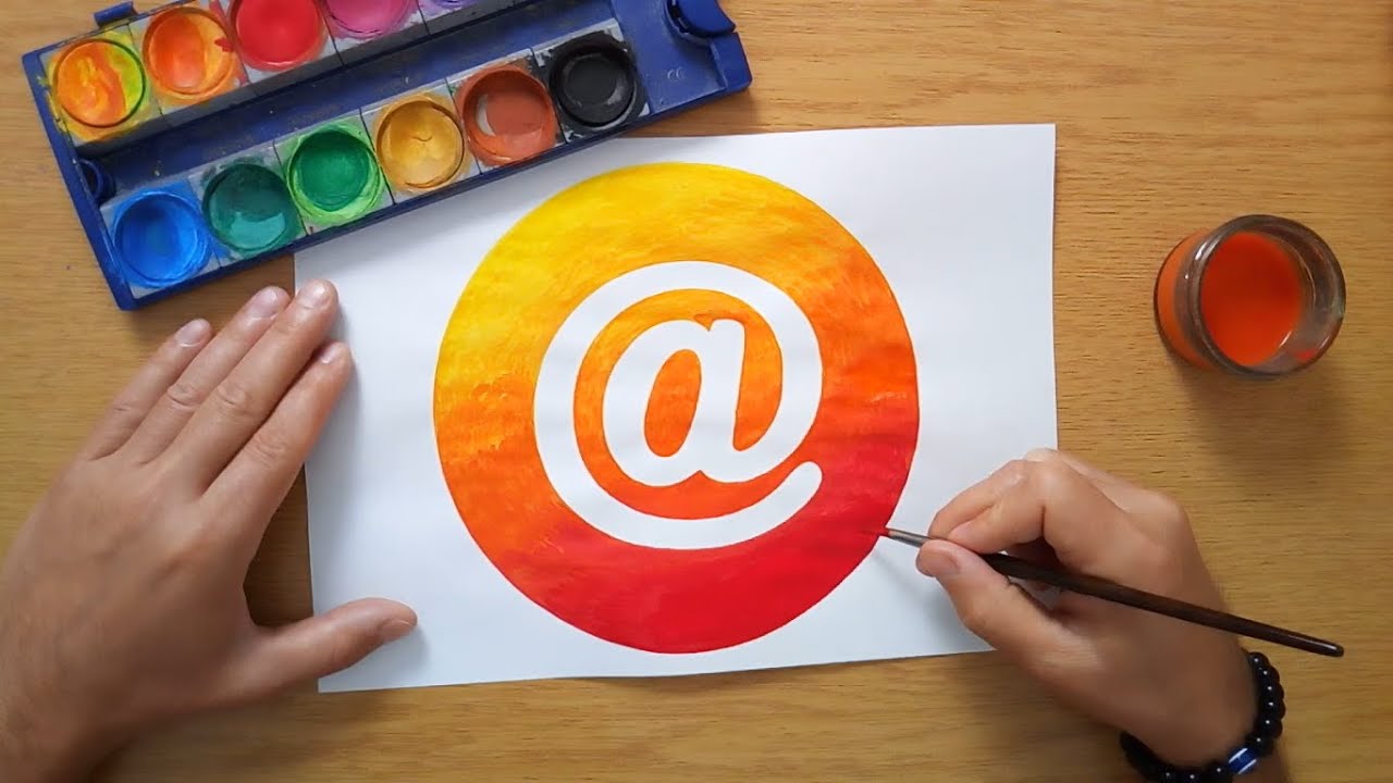 How to draw @ 'at' sign, at symbol - YouTube