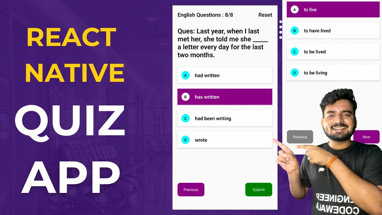 React Native Quiz App 🔥 In Hindi Engineer Codewala Youtube
