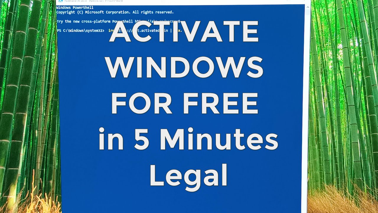 ACTIVATE WINDOWS FOR FREE in 5 Minutes - PowerShell Legal - YouTube