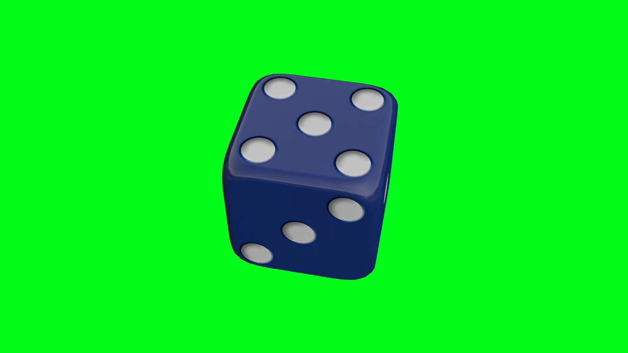 blue dice in green screen - YouTube