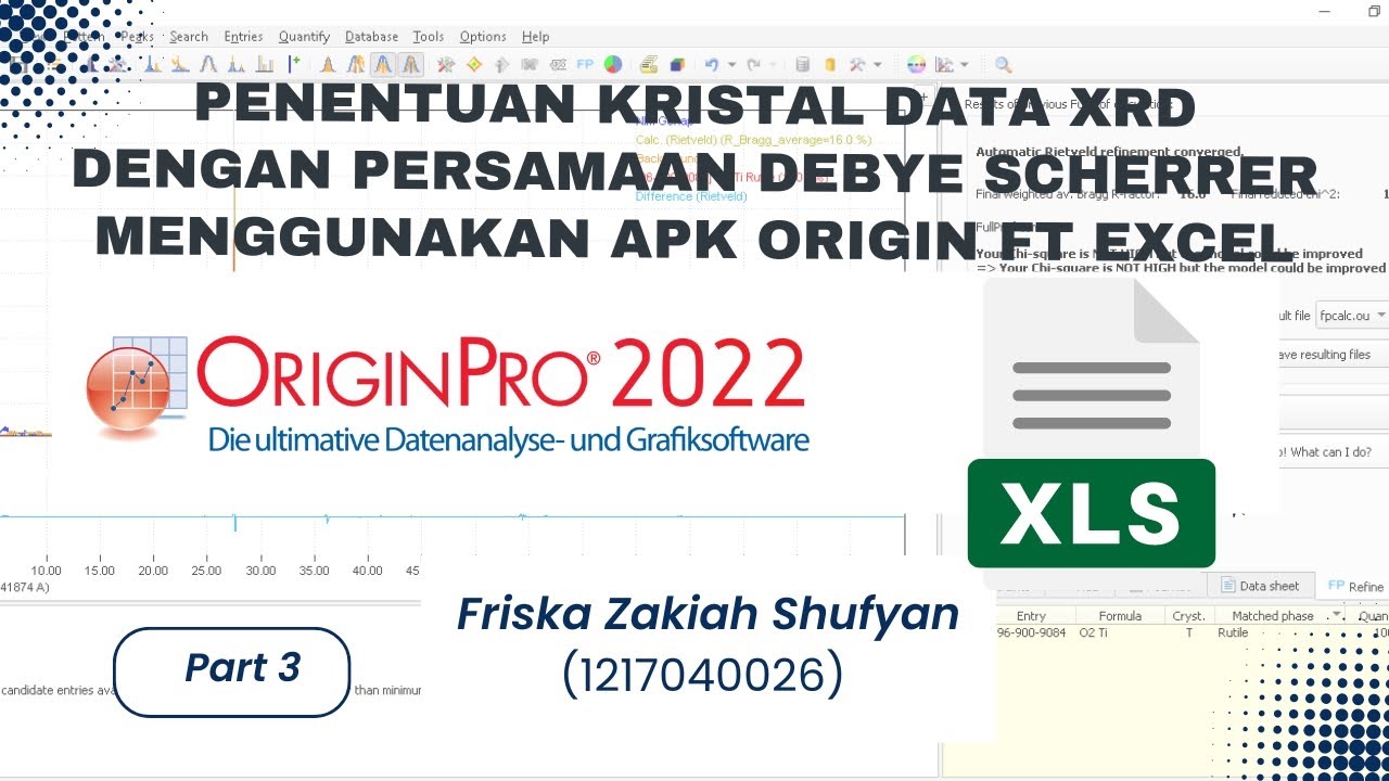 Part 4 | Penentuan Ukuran Kristal dari Data XRD demgan Persamaan Debye Scherrer - YouTube