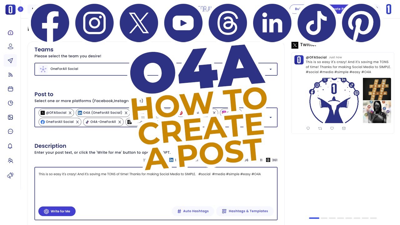 Create Your Post with O4A - YouTube