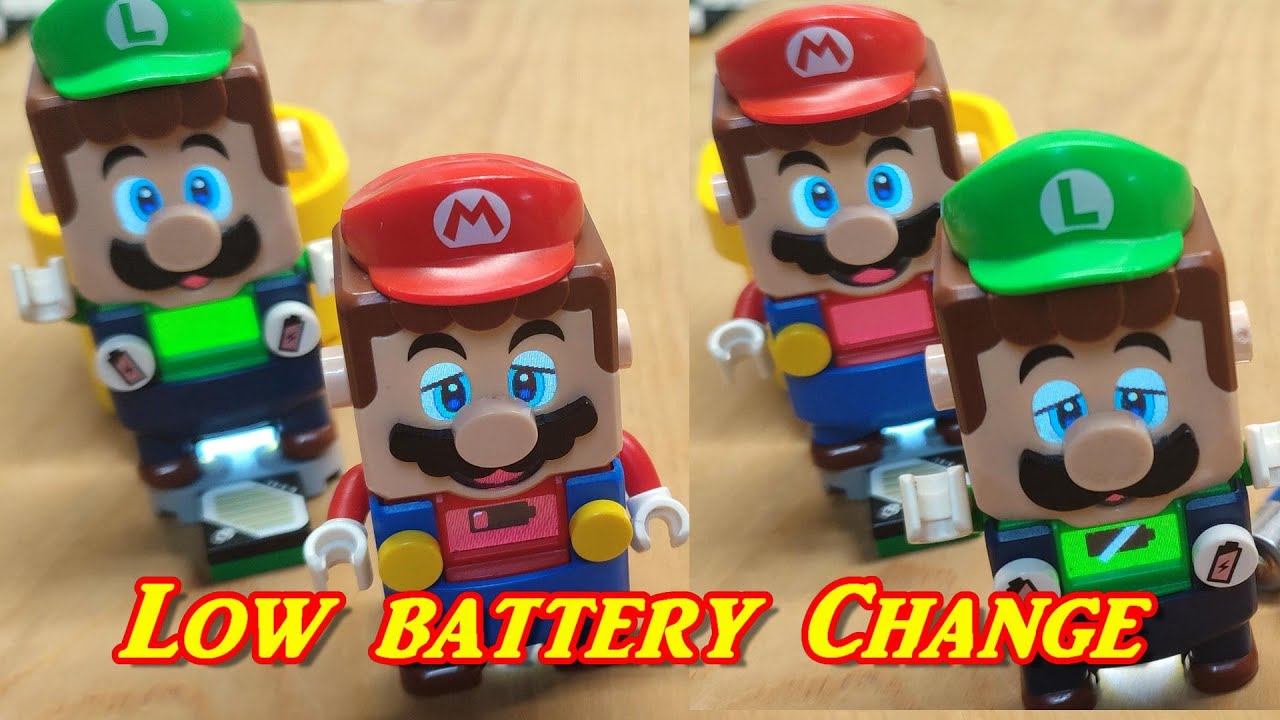 Low Battery LEGO Mario and LEGO Luigi | How to change lowbattery ...