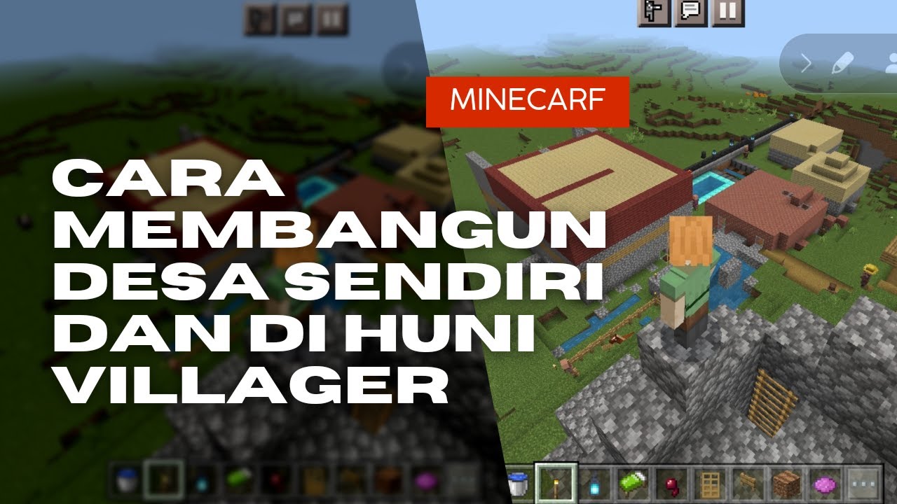 Cara membangun desa villager dengan mudah Minecraft - YouTube