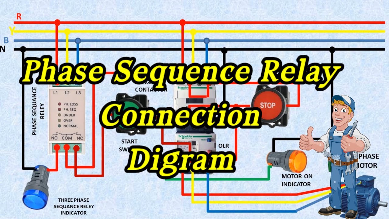 Phase Sequence Relay Connection 3 Phase Failure Relay Wiring Diagram Phase Sequence Relay Connection 3 Phase Failure Relay Wiring Diagram