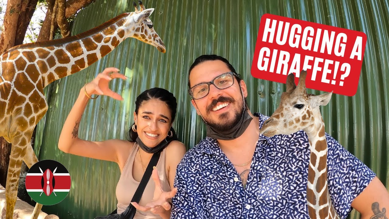 HUGGING A GIRAFFE in NAIROBI - YouTube