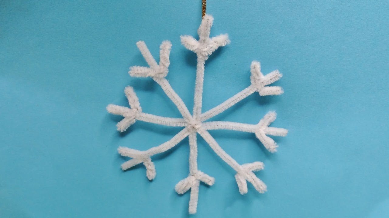 DIY How to Make a Snowflake Christmas Ornament | Pipe Cleaner Crafting ...