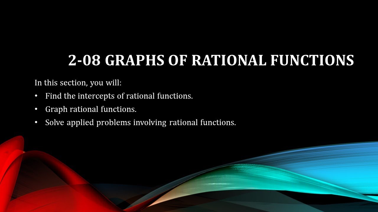 Precalculus 2 08 Graphs Of Rational Functions YouTube