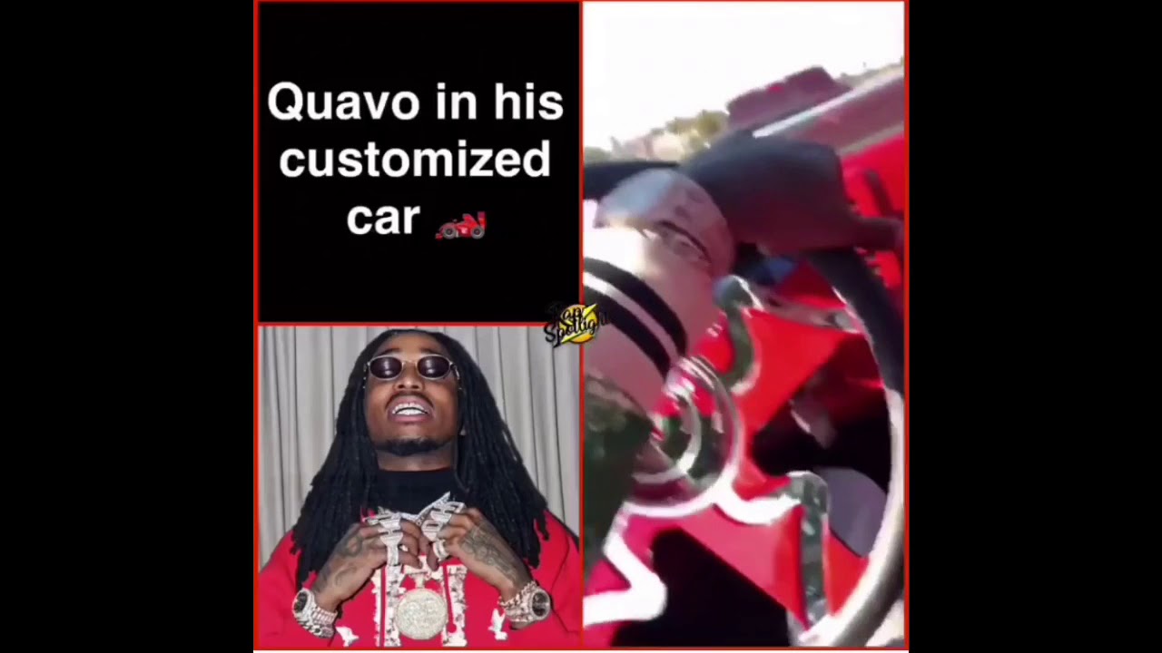 QUAVO IN HIS CUSTOMIZED CAR - YouTube