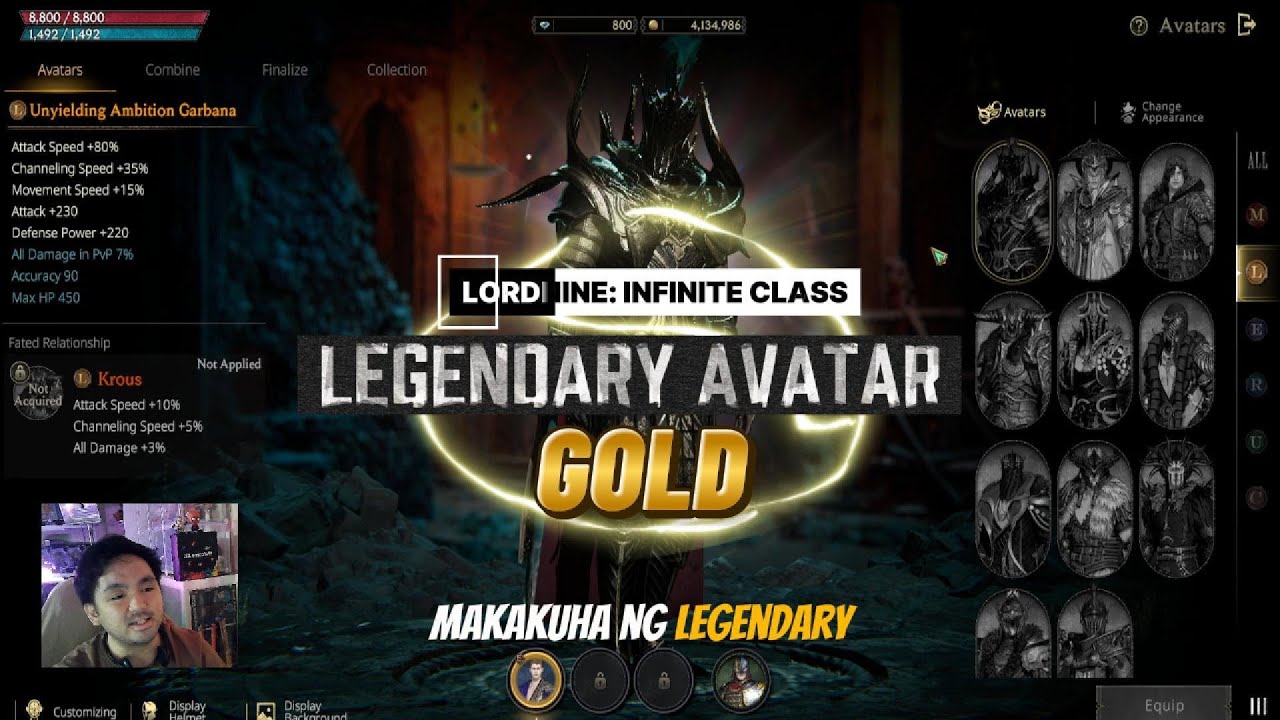 LEGENDARY AVATAR USING GOLD IN LORDNINE (TAGALOG) - YouTube