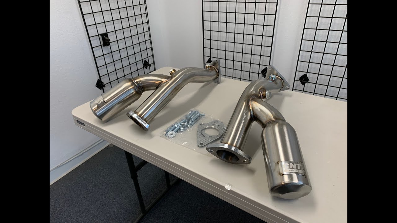 CNT Racing Nissan 370z test pipe with grenade style resonator - YouTube