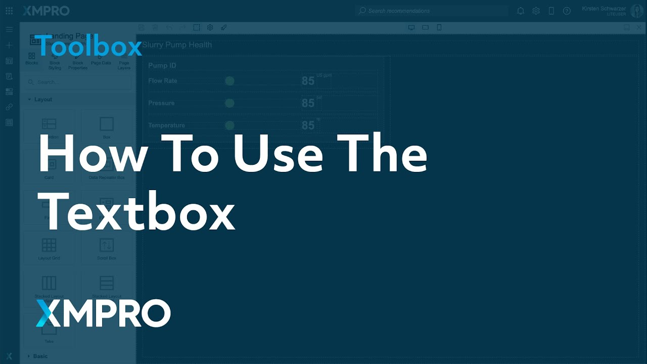 How To Use The Textbox | XMPRO App Designer Toolbox - YouTube