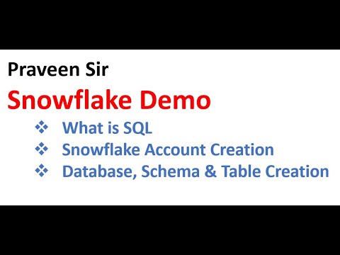 Snowflake Demo 2 || What is SQL || Snowflake Account Creation || Table Creation - YouTube