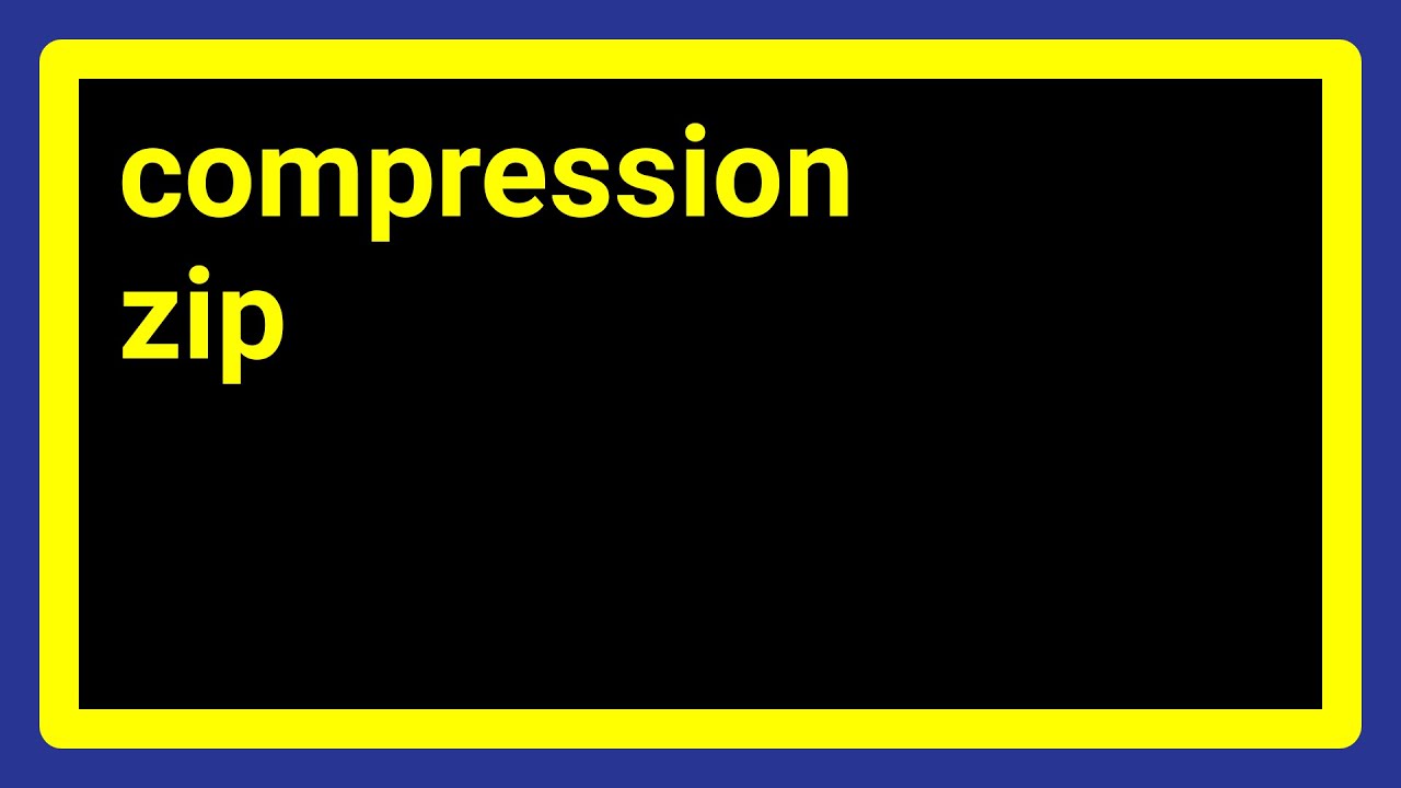Zip files without compression - YouTube