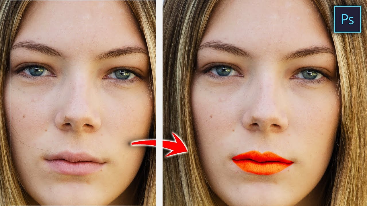 How To Add Lipstick In Photoshop (2 Min) | Change Lipstick Color - YouTube