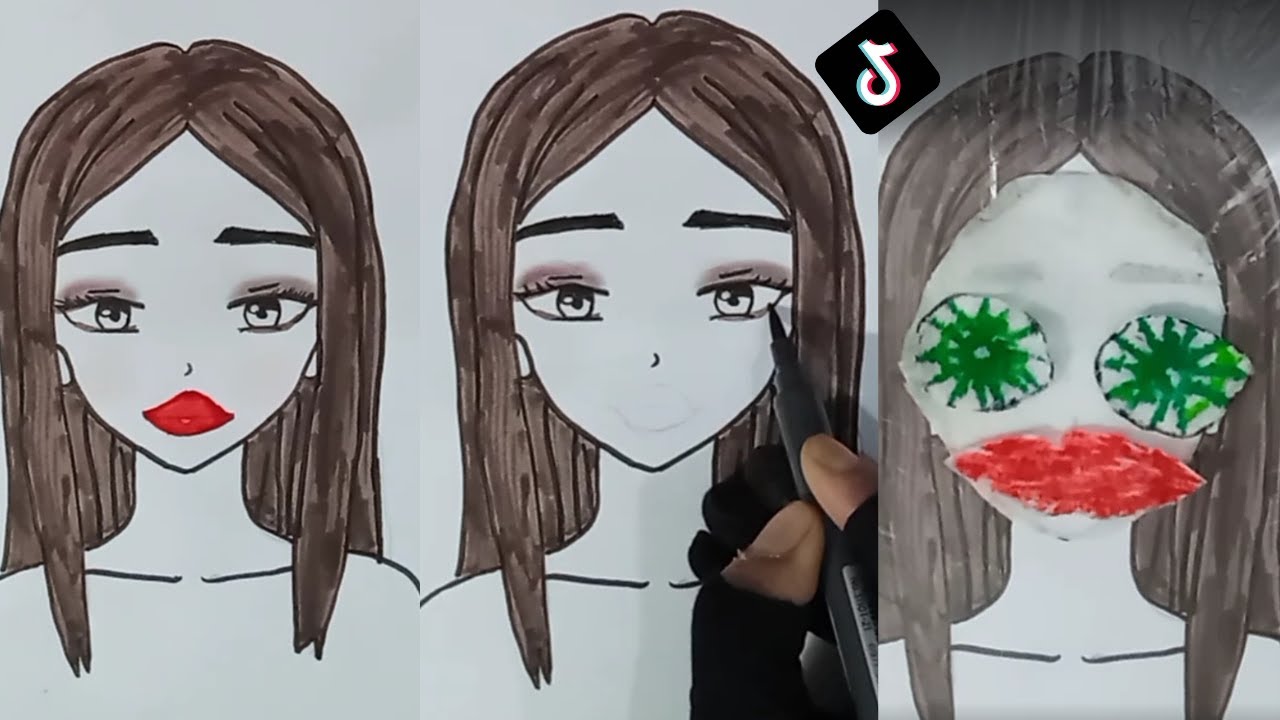 DIY paper doll face makeup Art tiktok l 纸娃娃脸妆艺术tiktok ASMR ...