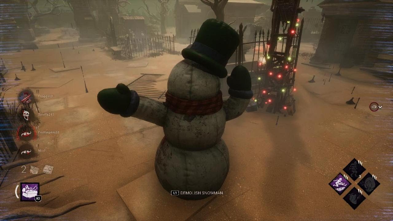 Dead by Daylight - Snowman High Five with Nemesis - YouTube