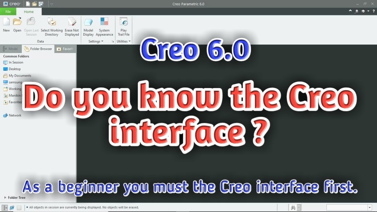 Sk-00 Creo interface tutorial for Beginner | creo tutorial for beginner ...