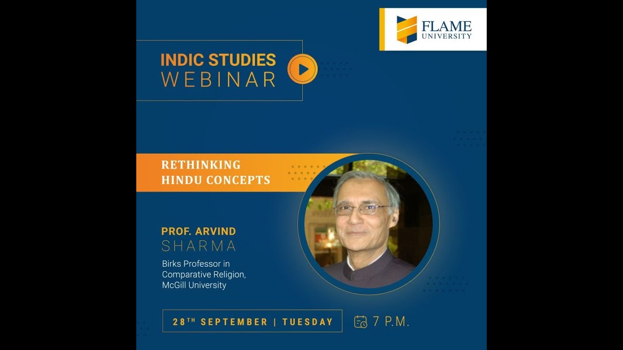 Rethinking Hindu Concepts: A Webinar by Professor Arvind Sharma - YouTube