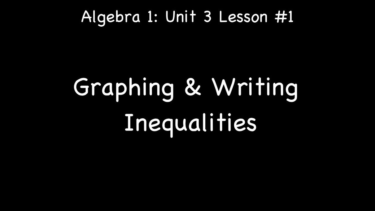 Lesson 3-1: Graphing & Writing Inequalities - YouTube