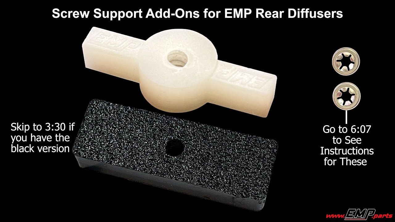 EMP S550 S650 Mustang Rear Diffuser Screw Support Add-Ons - YouTube