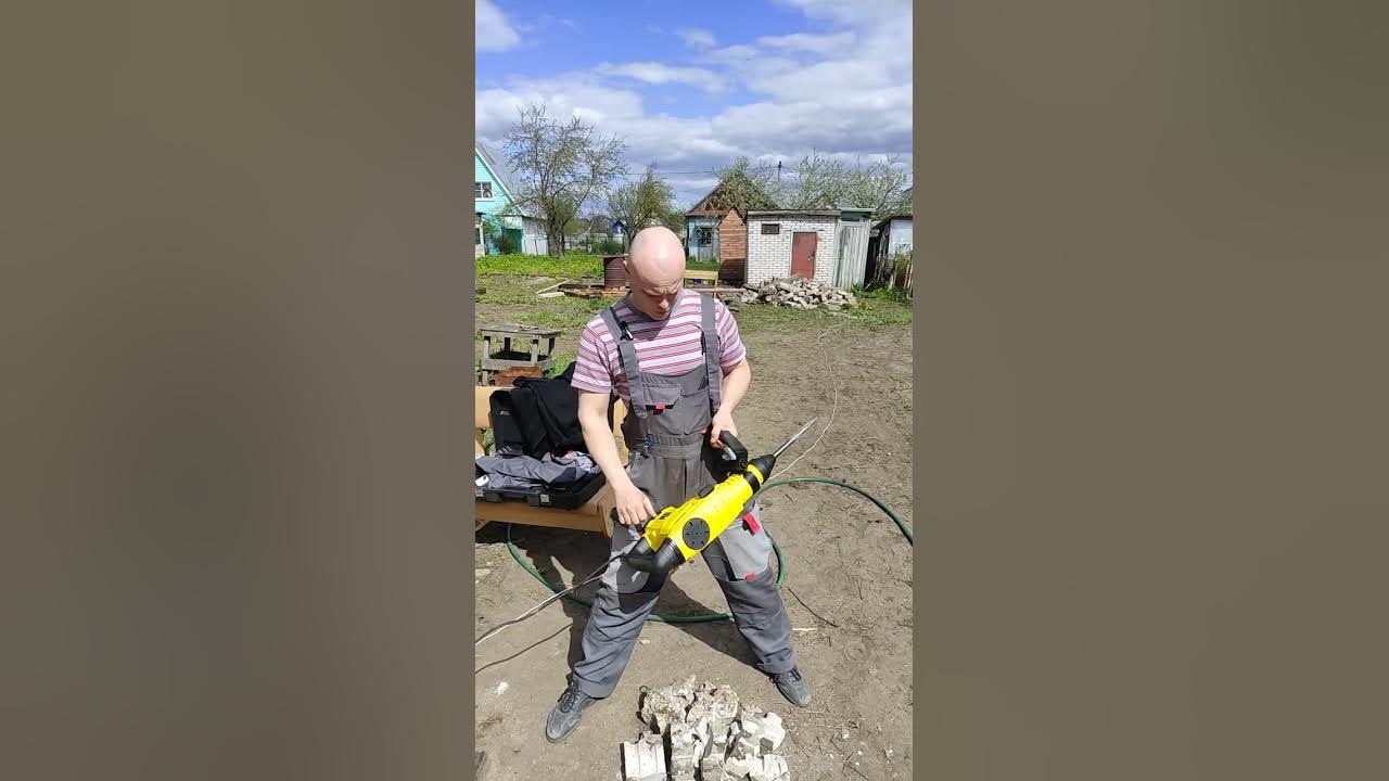 первое испытание перфоратора sds-max для забивания штырей заземления ...
