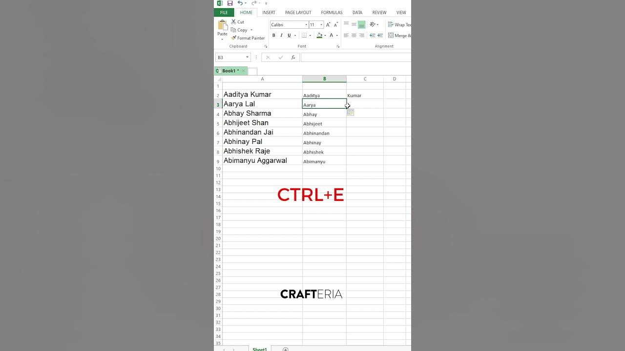 In Excel Extracting First & Last Names - Tips 2 #exceltutorial #exceltips #excel #reels # ...