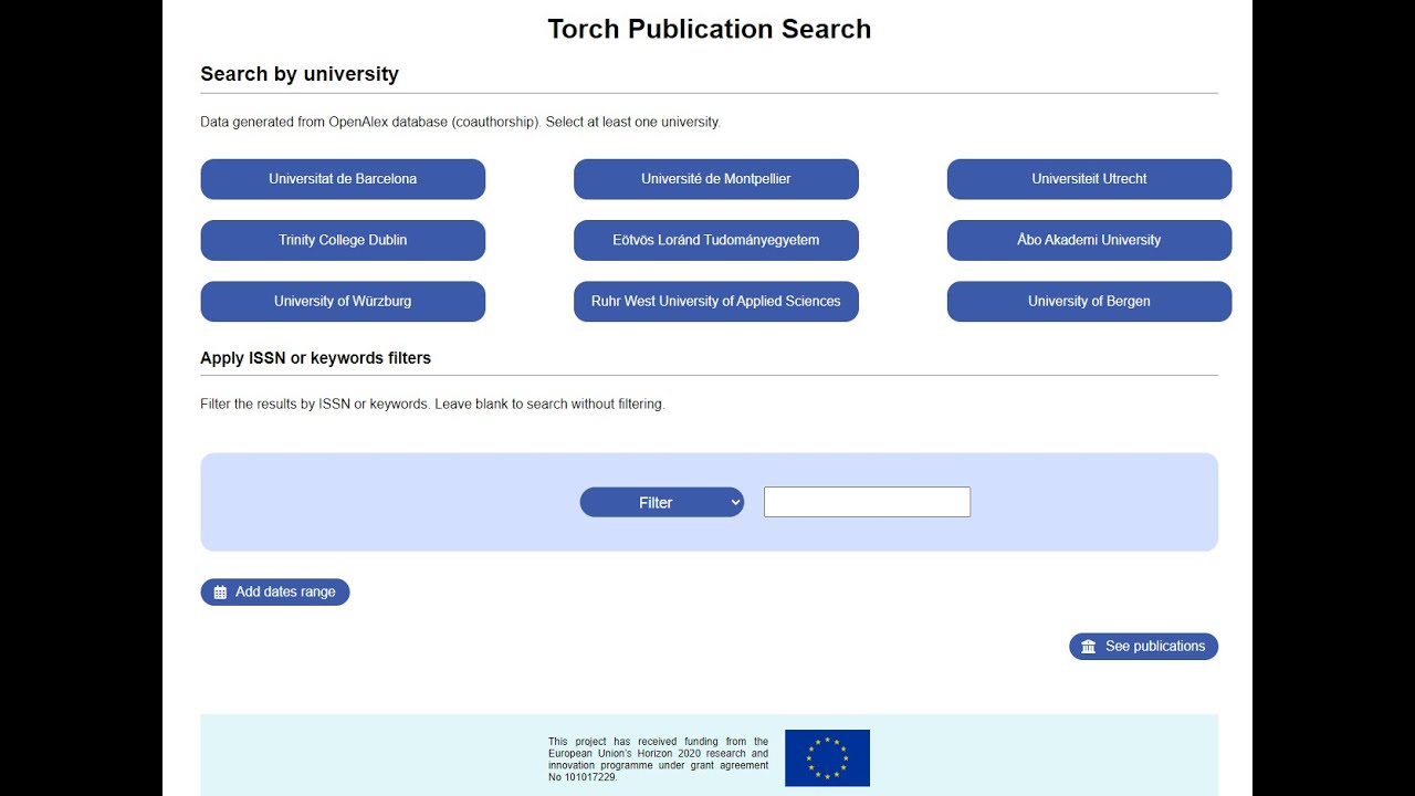 TORCH Bibliographic Apps (1) | Publication Search tool - YouTube