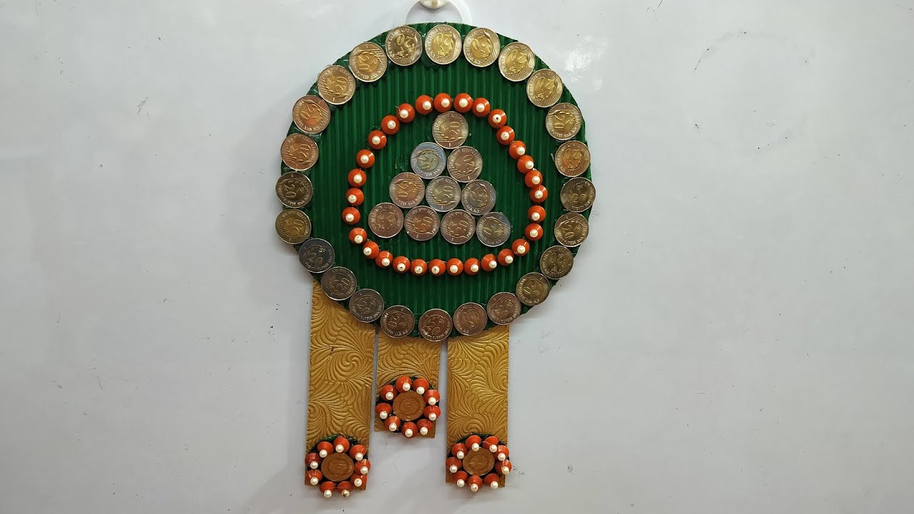 New 20 rs coins, wall hanging craft decoration ideas for home - YouTube