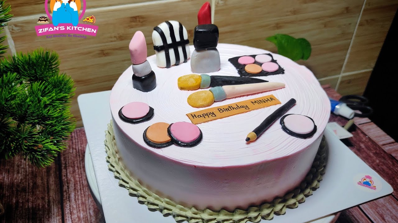 Makeup Theme Cake Decoration in just 3 minutes - YouTube