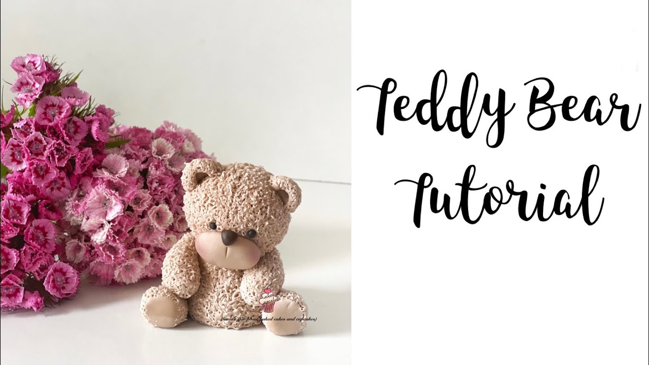 How to make a cute fondant Teddy Bear tutorial | Furry/fuzzy fondant ...