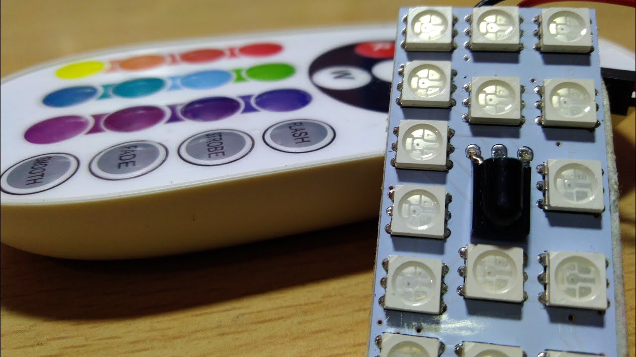 RGB LED remote control colourful lamp - YouTube