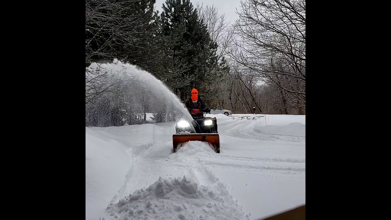 homemade atv snowblower in action! - YouTube