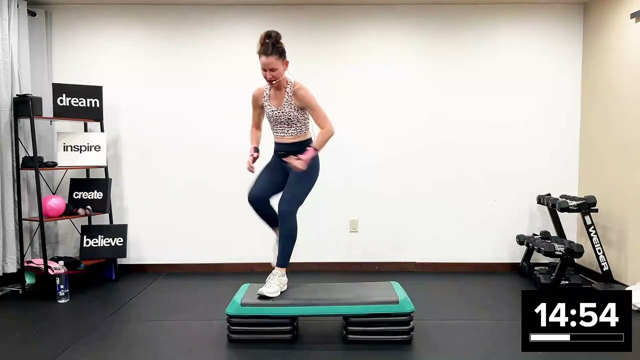 Latina Step Aerobics Workout & Core ️ Basic & Simple To Follow Step ️ ...