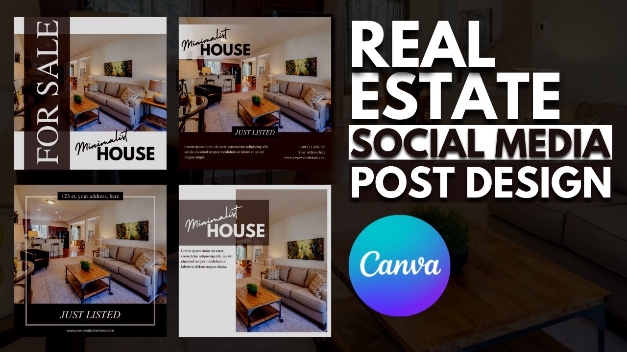 CANVA TUTORIAL: REAL ESTATE Social Media Post Design *FREE TEMPLATE ...