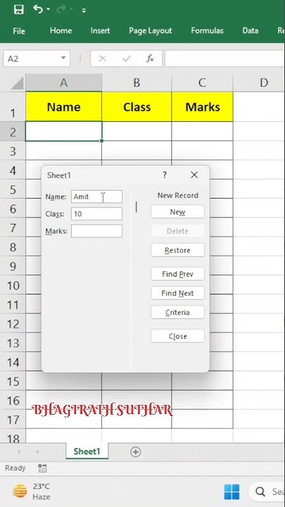 Activate Automatic Data Entry Form In Excel Excel Data Entry Tricks Shorts Excel