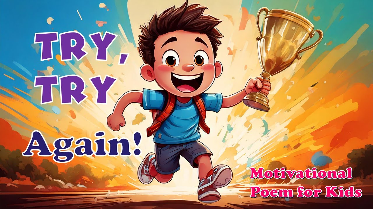 "Try, Try Again" - Motivational Poem for Kids | Never Give Up! - YouTube