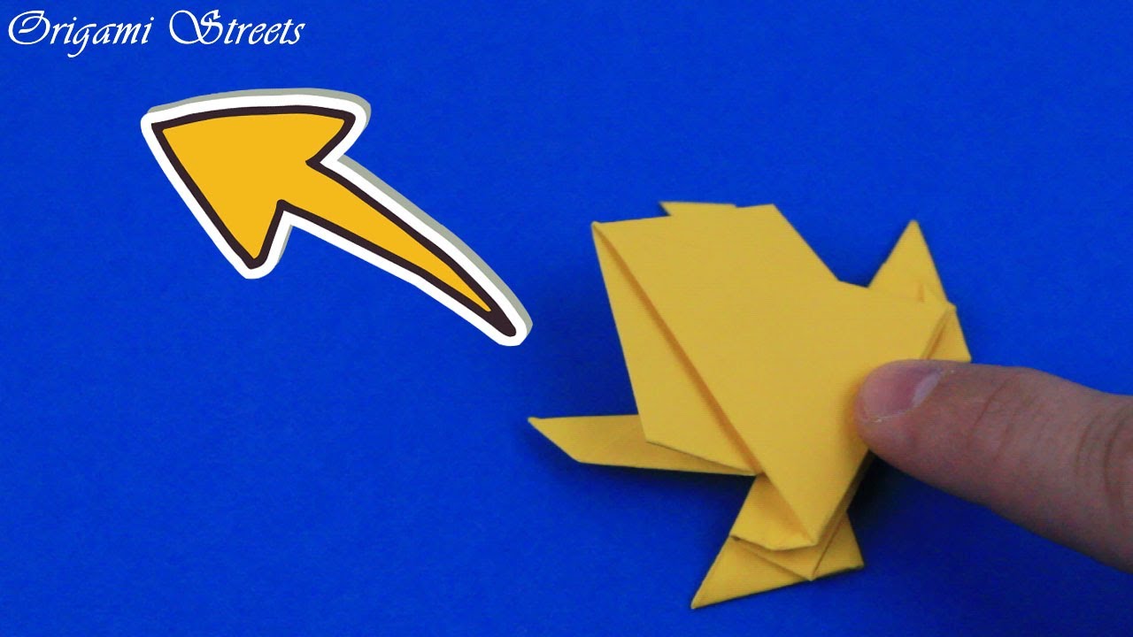 How to make a jumping frog out of paper - YouTube