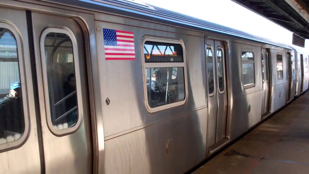 R160 J Train Arriving and Departing Woodhaven Blvd. - YouTube